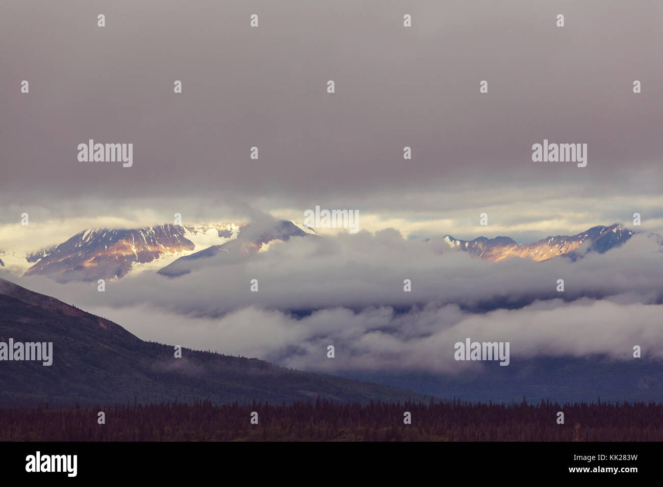 Mountains of Alaska in summer Stock Photo - Alamy