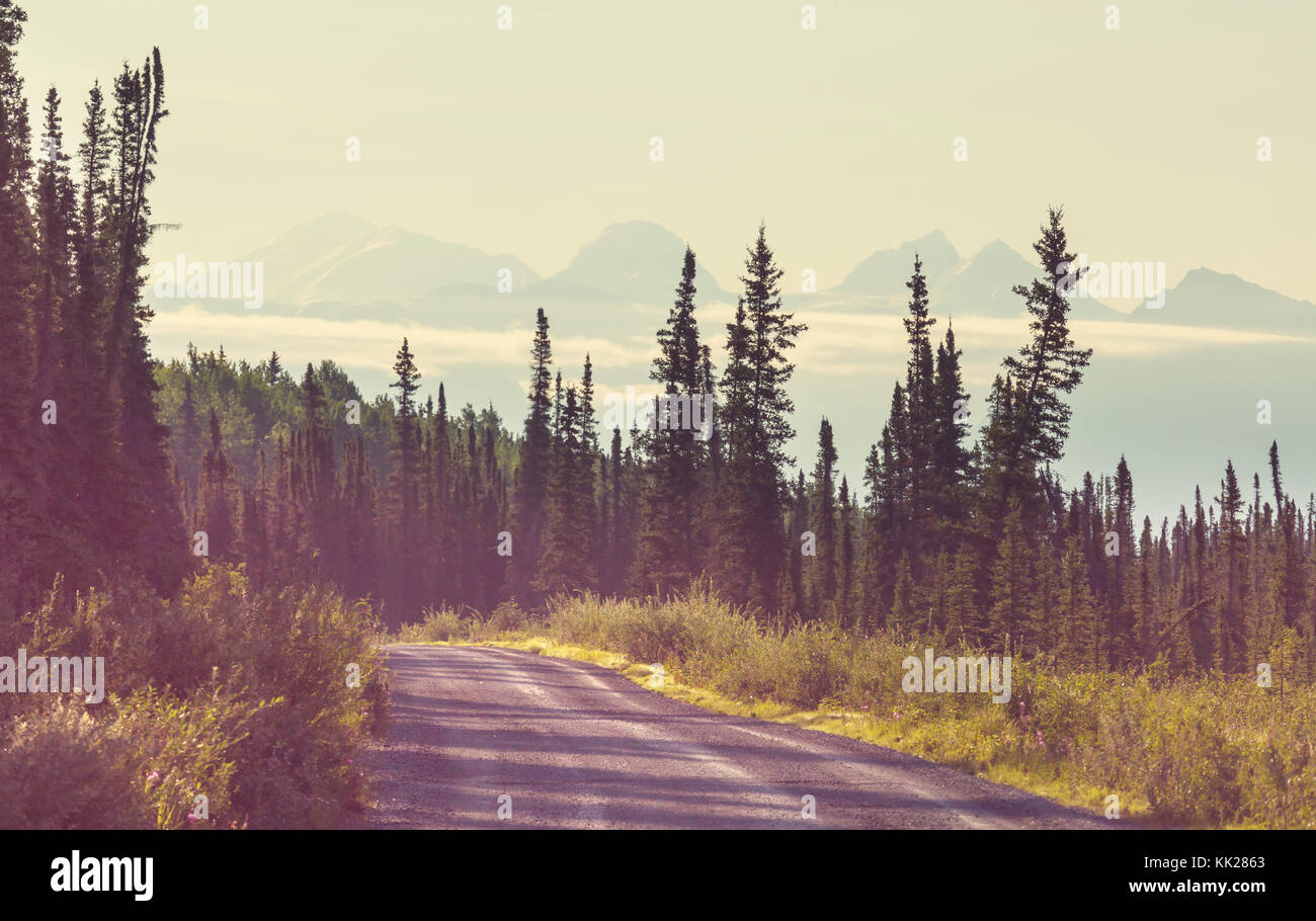 Mountains of Alaska in summer Stock Photo - Alamy