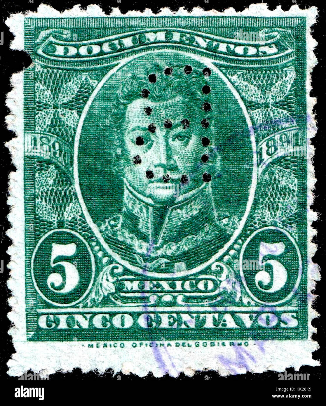 Mexico 1890 91 documents revenue F185 Stock Photo - Alamy