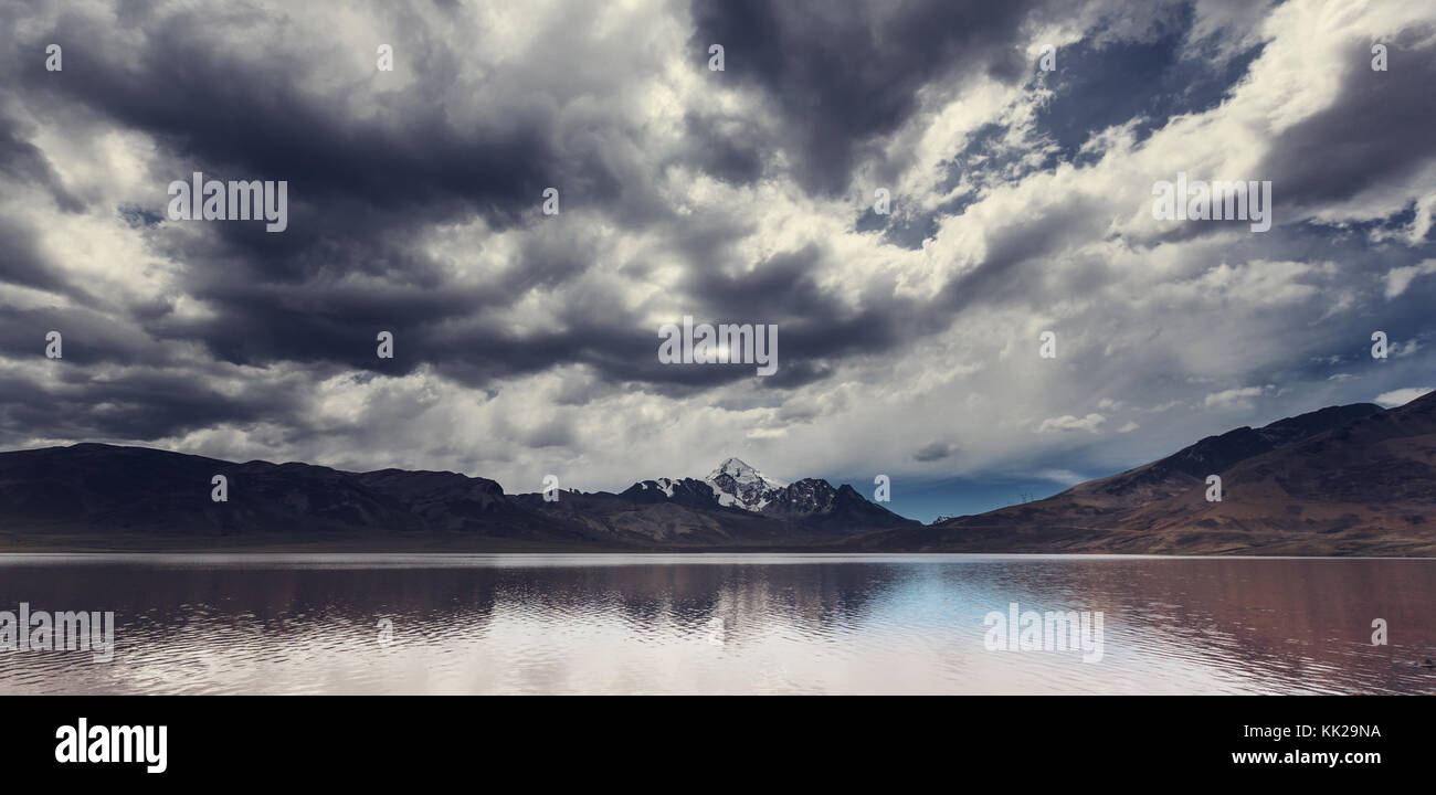 High snowy mountains in Bolivia Stock Photo - Alamy