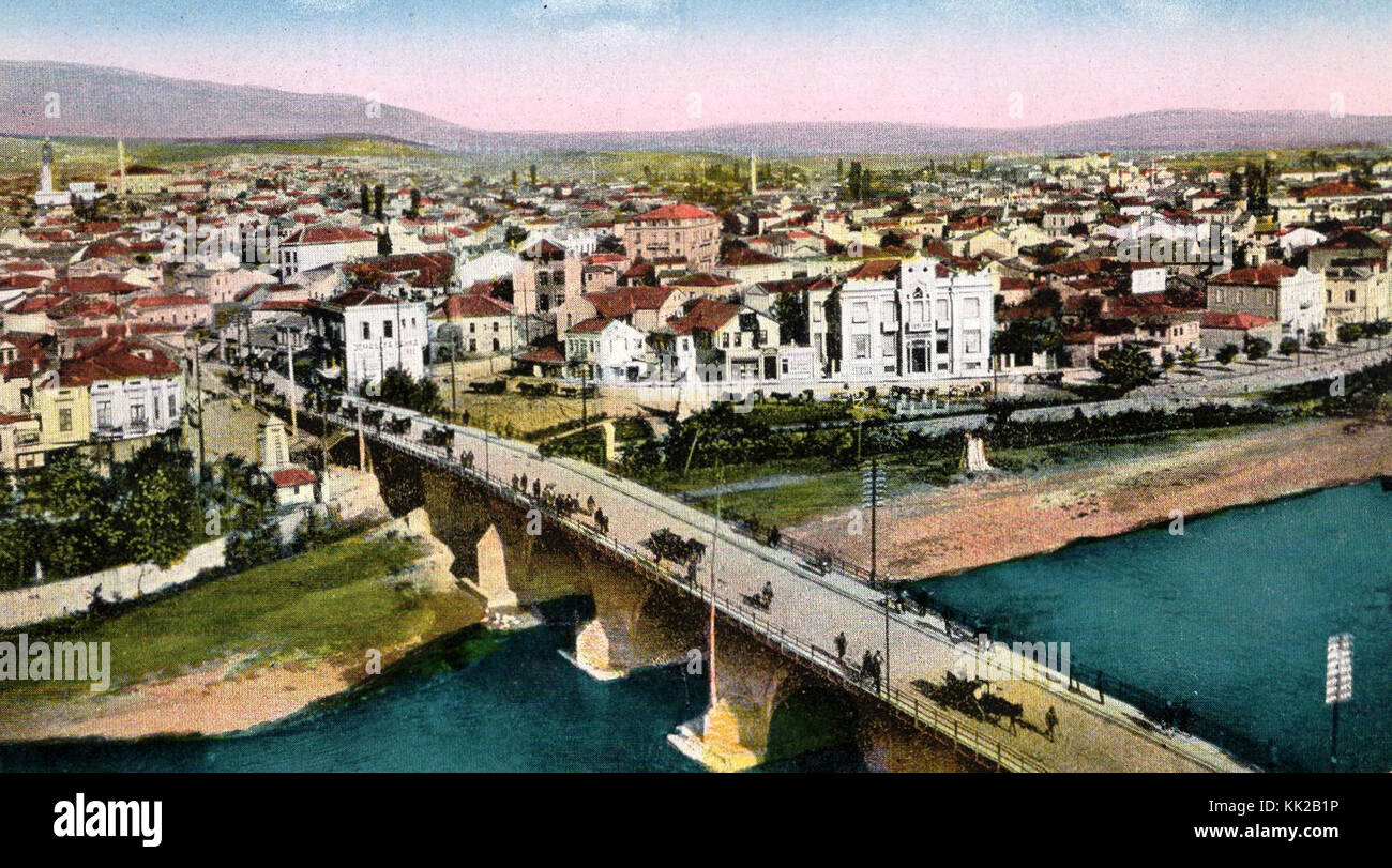 Skopje, razglednica od 1930 ti godini Stock Photo - Alamy