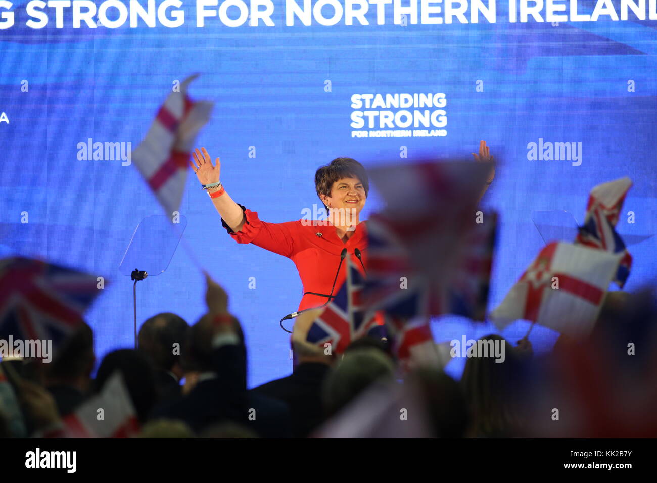 Northern Ireland's Democratic Unionist Party (DUP) leader Arlene Foster ...