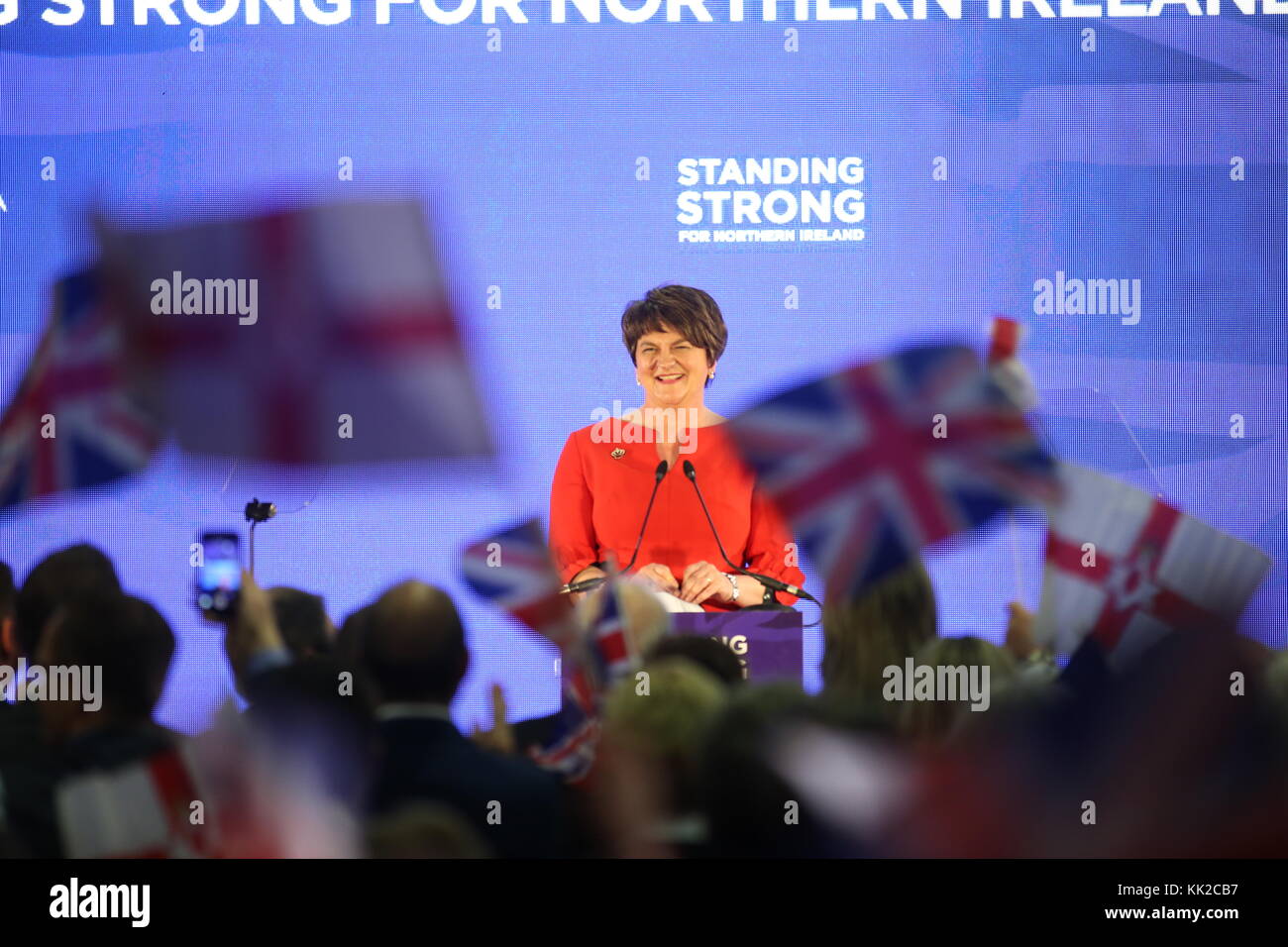 Northern Ireland's Democratic Unionist Party (DUP) leader Arlene Foster ...