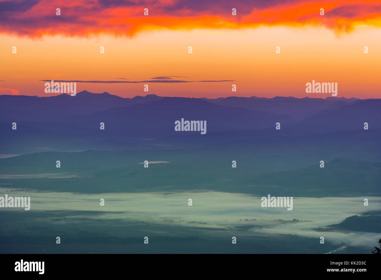 Scenic Sunset in the mountains Stock Photo - Alamy