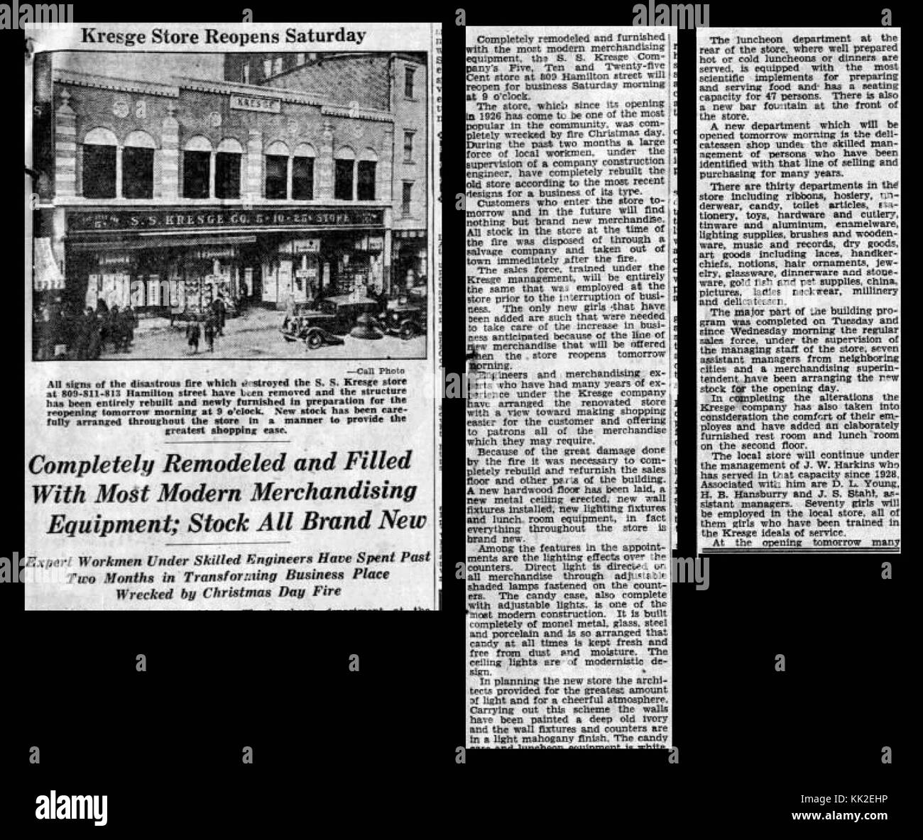 A photograph or reference to the re-opening of an S.S. Kresge store in ...