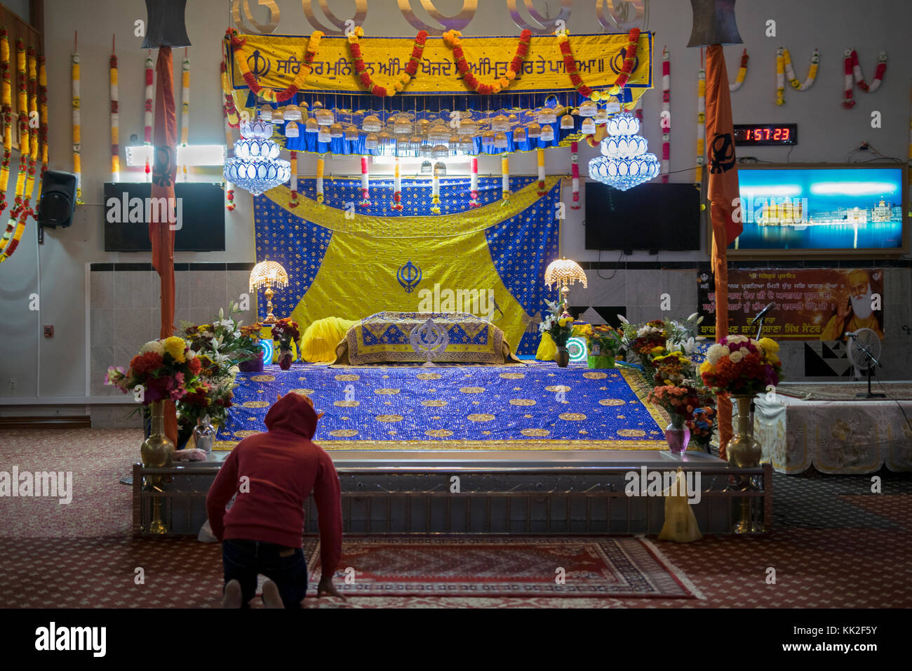 A single worshiper at the Baba Makhan Shah Lobana Sikh Center on 101 ...