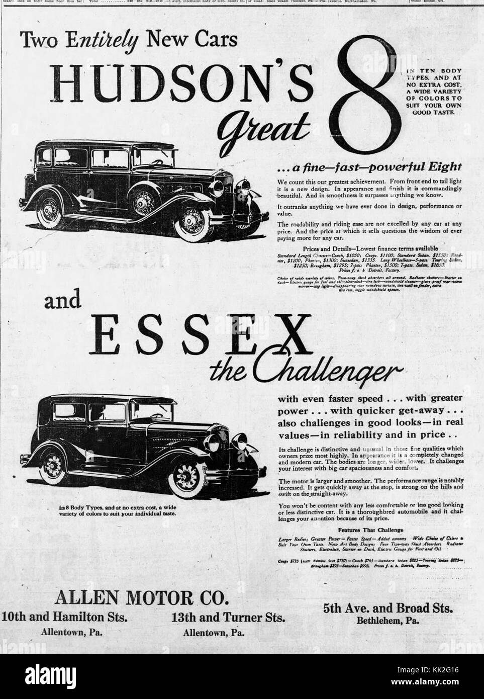 1930 Allen Motor Company 16 Jun MC Allentown PA Stock Photo - Alamy