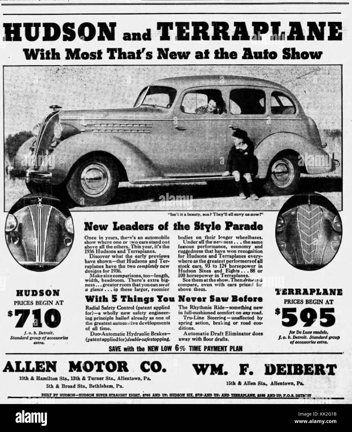 1935 Allen Motor Company 20 Nov MC Allentown PA Stock Photo - Alamy