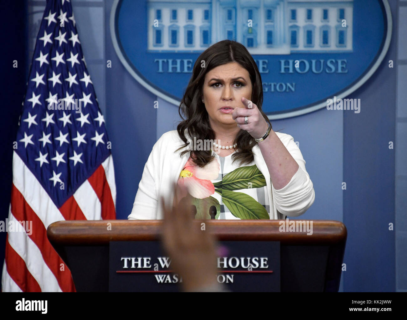 White House press secretary Sarah Huckabee Sanders conducts the Daily ...