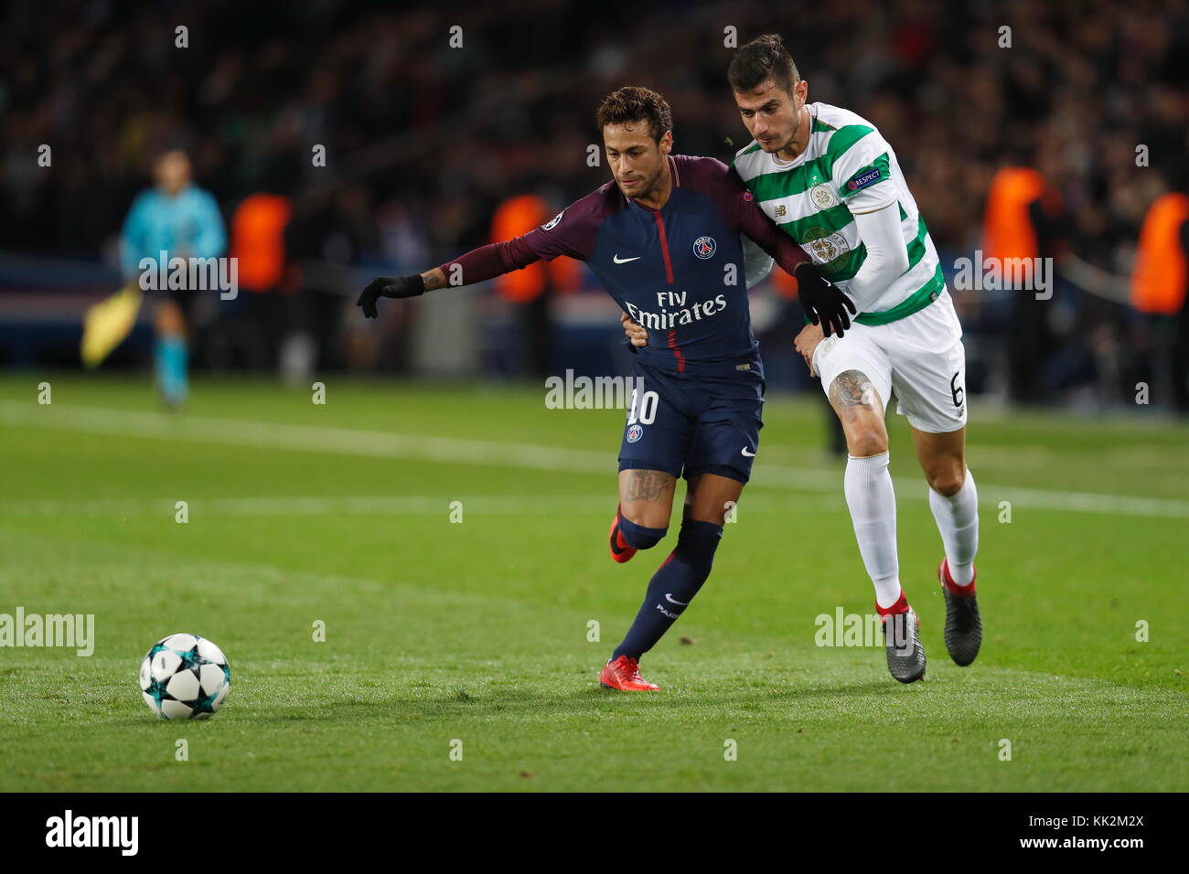 Paris, France. 22nd Nov, 2017. (L-R) Neymar (PSG), Nir Bitton (Celtic ...