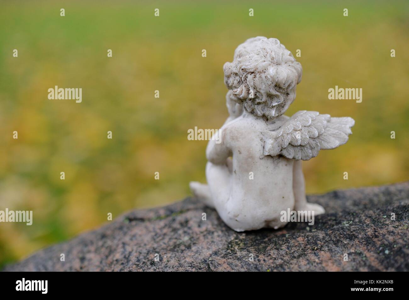 The sculpture of an angel, Germany, city of Göttingen, 15. November ...