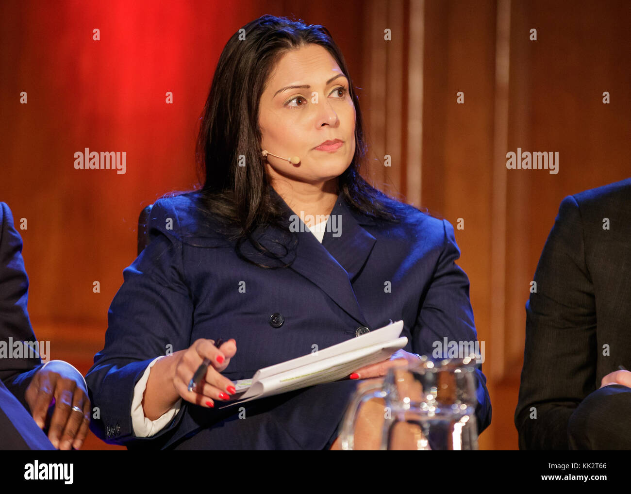 London, UK. 27th Nov, 2017. Priti Patel MP during a panel discussion ...