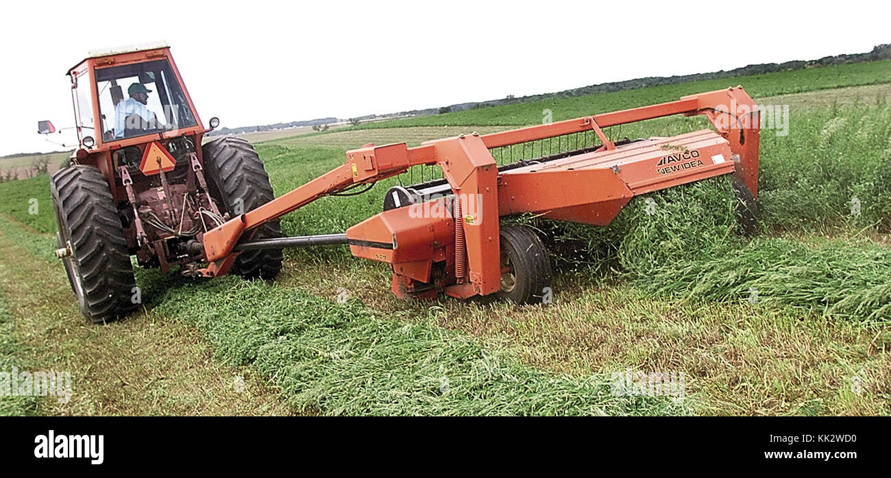 Iowa, USA. 20th Nov, 2017. Mowing hay near Morrison. Credit: Jeff Cook ...