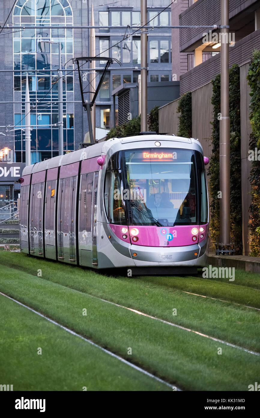 Birmingham tram line and commercial buildings at Snow Hill Stock Photo ...