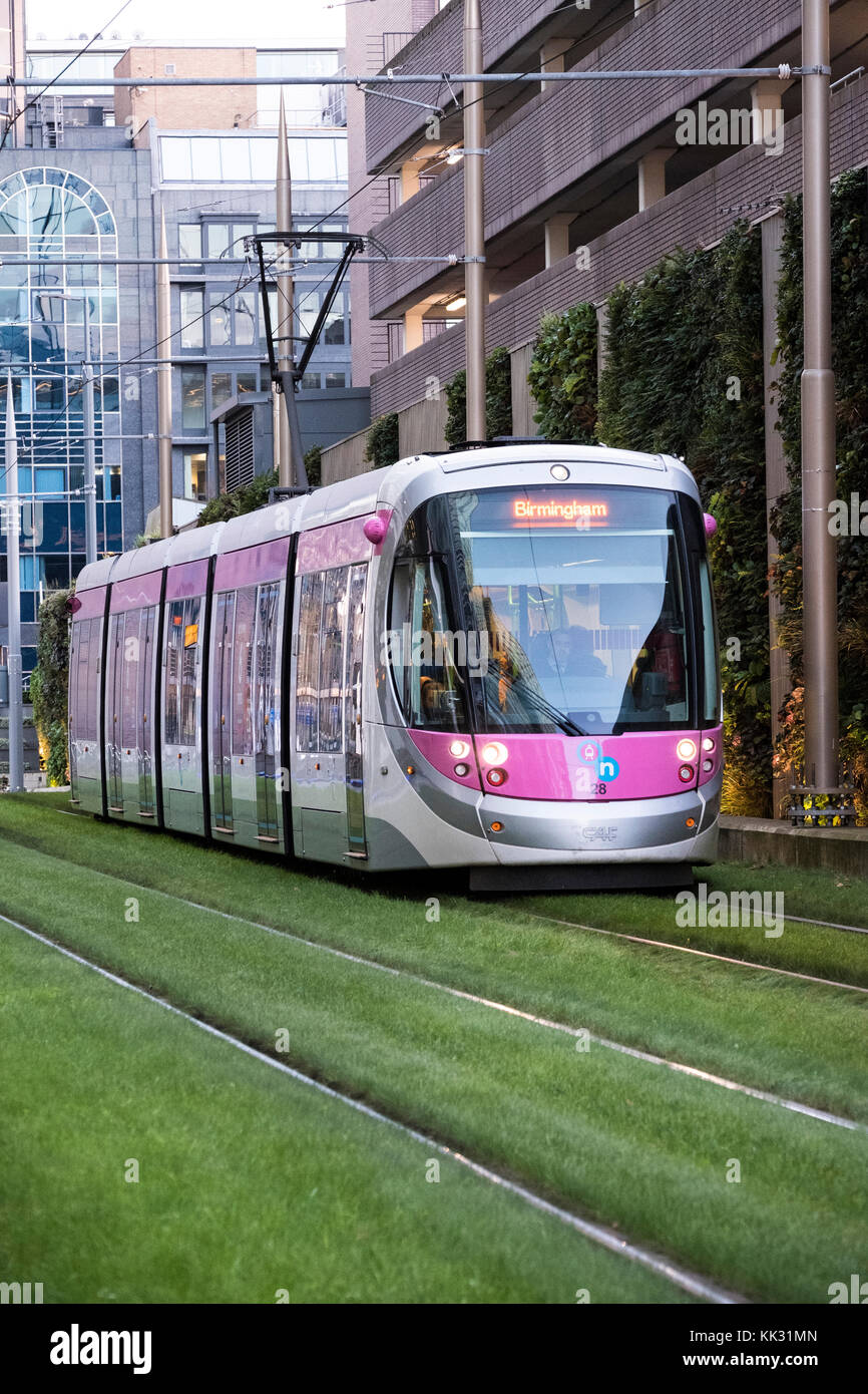 Birmingham tram line and commercial buildings at Snow Hill Stock Photo ...