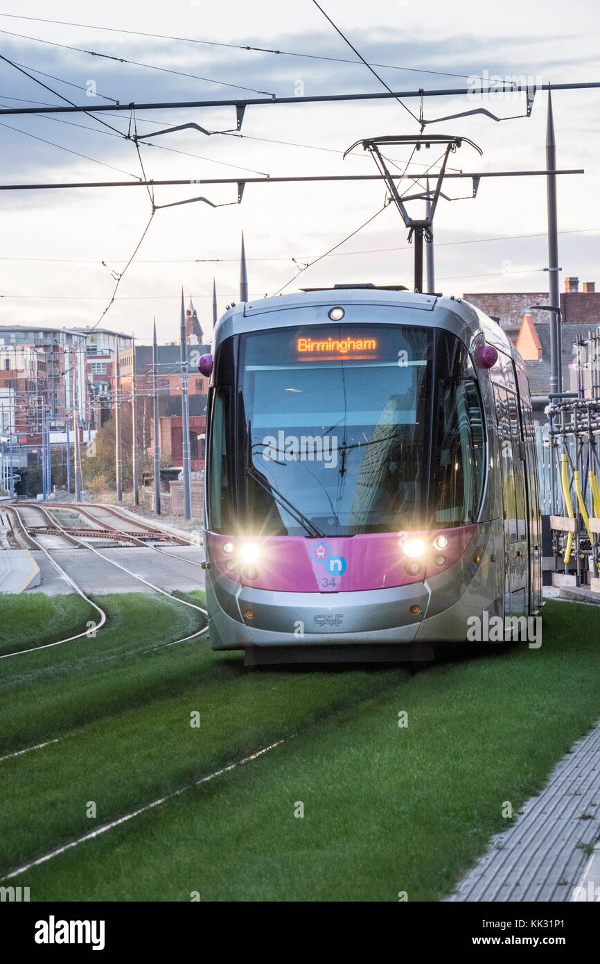 Birmingham tram line and commercial buildings at Snow Hill Stock Photo ...