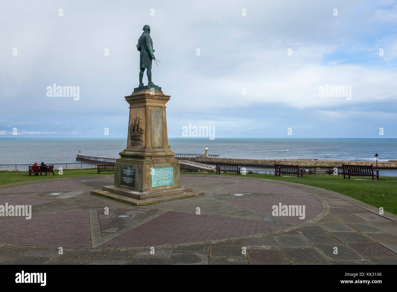 Statue of Captain James Cook at Whitby,North Yorkshire,England,UK Stock ...