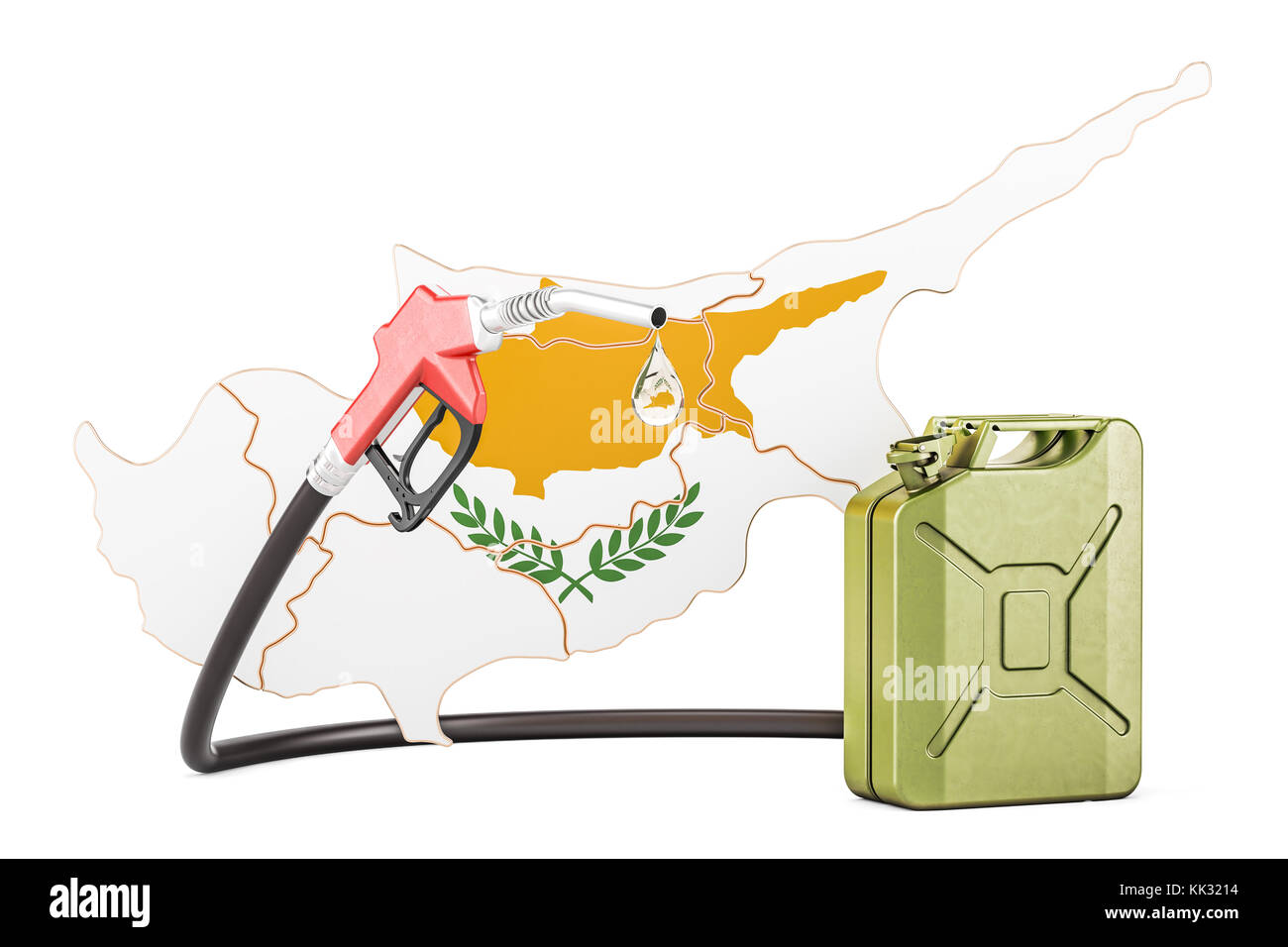 Production and trade of petrol in Cyprus, concept. 3D rendering ...