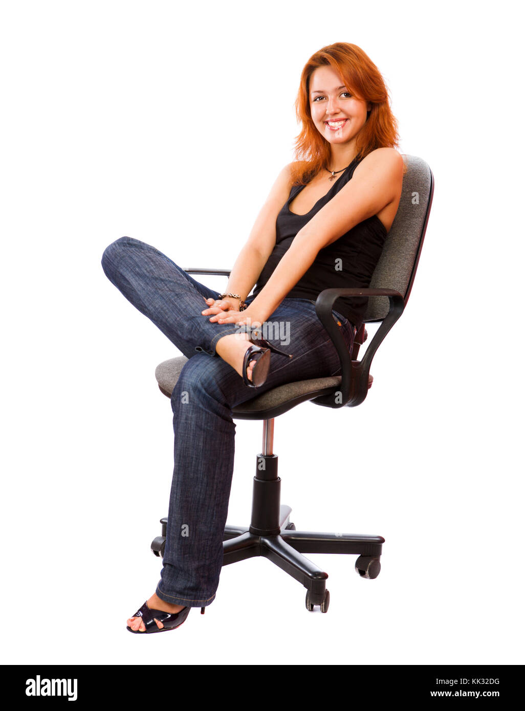 Secretary sitting on office chair hi-res stock photography and images ...