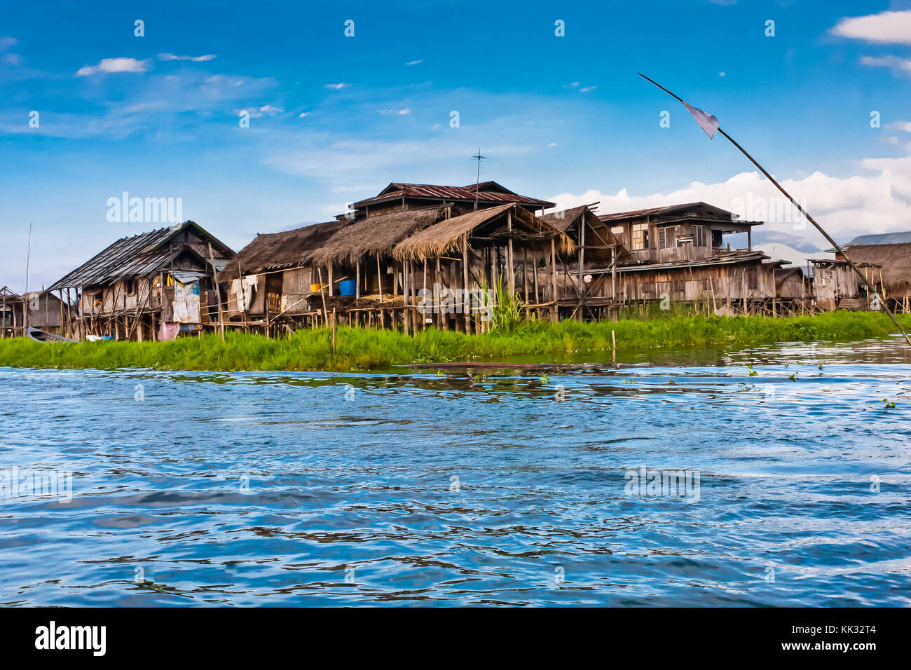 A village on the Inle Lake, Taunggyi, Myanmar Stock Photo - Alamy