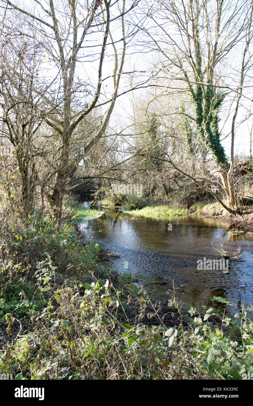 The Colne Brook meandering through Iver Heath Stock Photo - Alamy