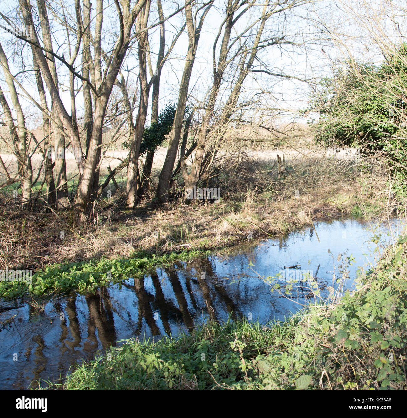 The Colne Brook meandering through Iver Heath Stock Photo - Alamy