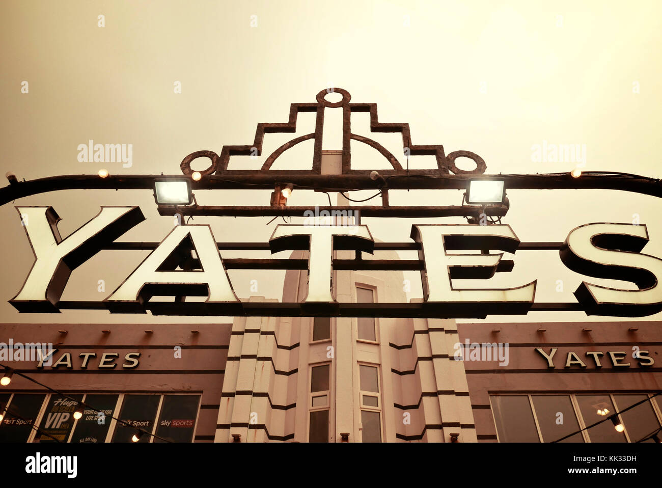 Gateway entrance to Yates wine lodge on Blackpool Promenade Stock Photo ...