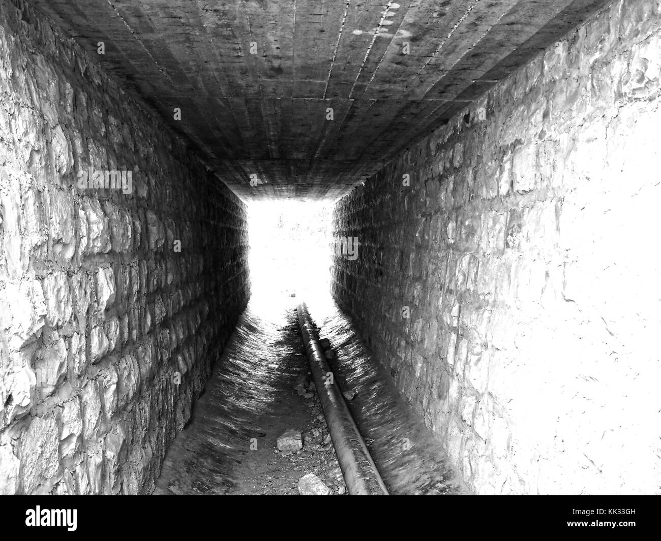 Light in end tunnel Black and White Stock Photos & Images - Alamy