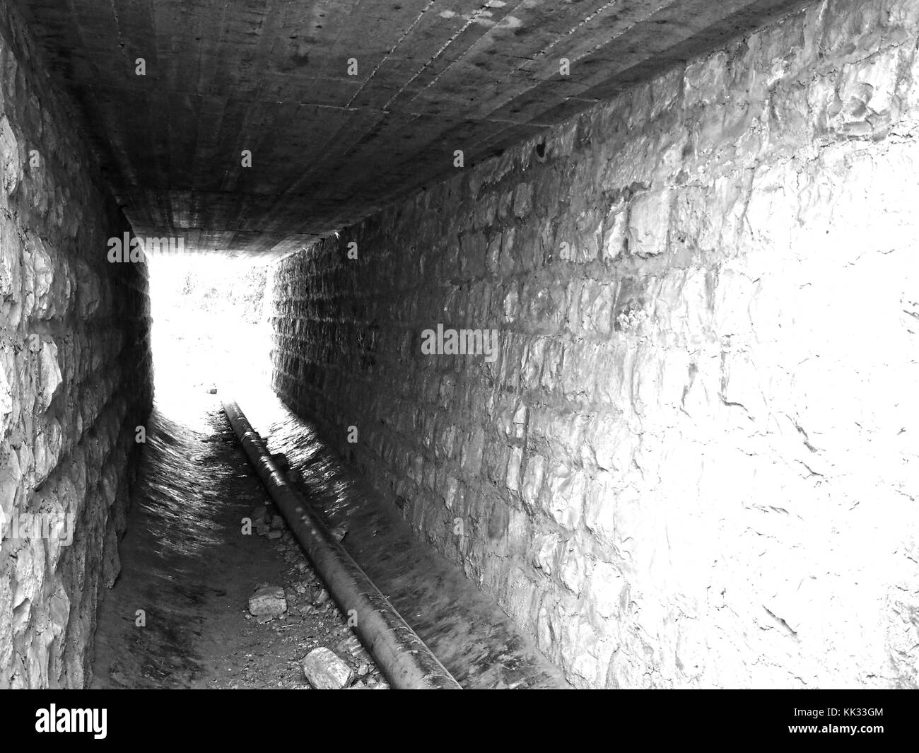 Light in end tunnel Black and White Stock Photos & Images - Alamy