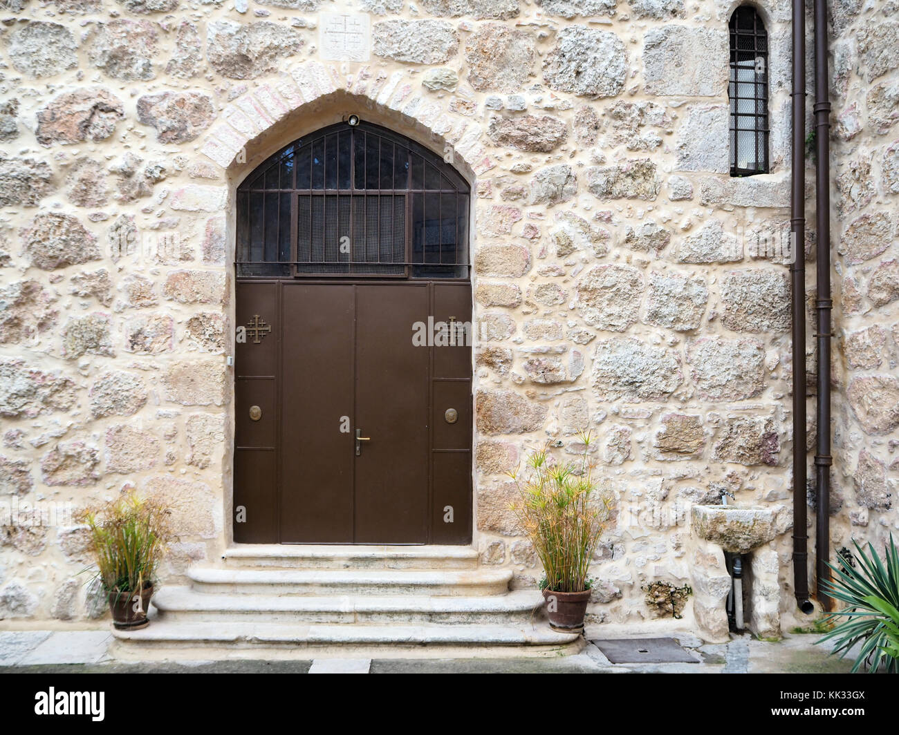outside old church door in Jerusalem Stock Photo - Alamy