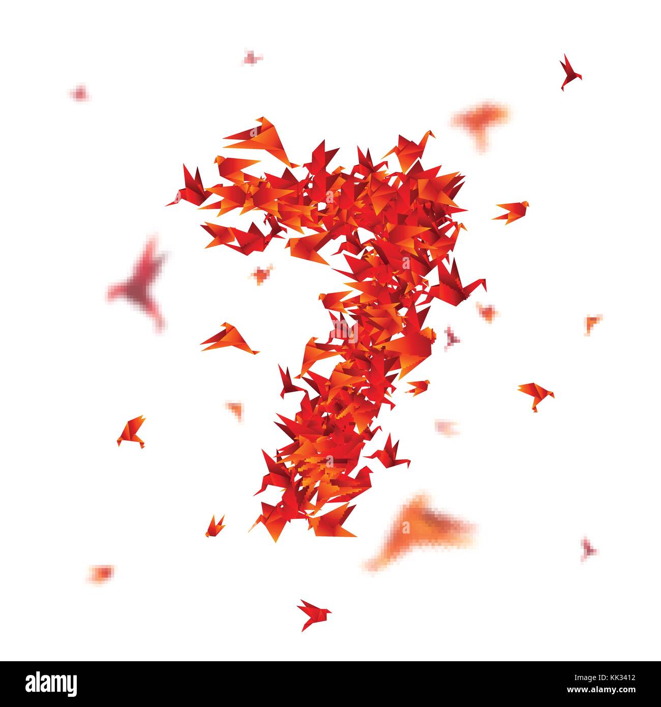 Number 7 red abstract hi-res stock photography and images - Alamy