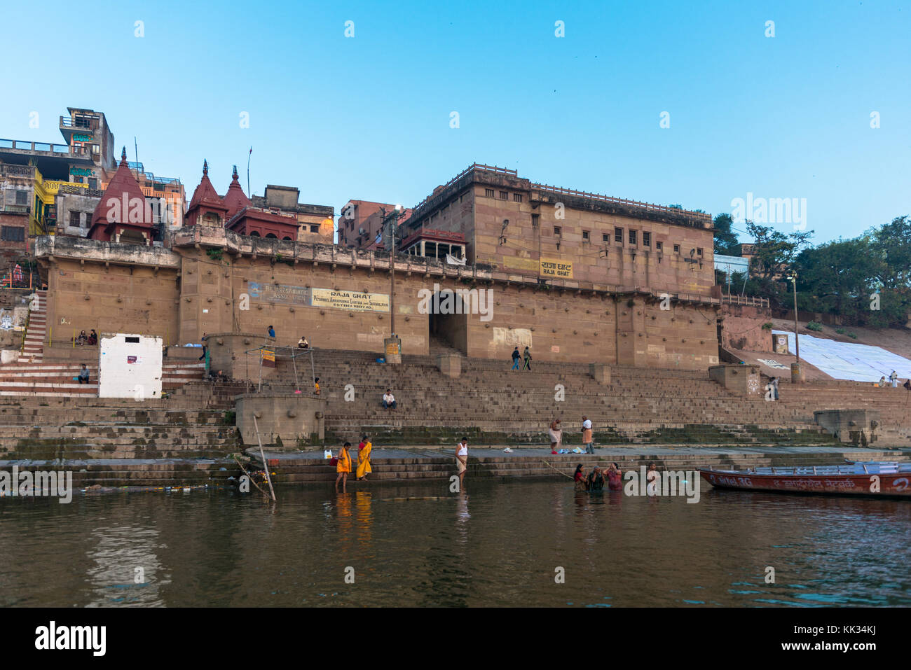 VARANASI, INDIA - MARCH 15, 2016: Wide angle picture of amazing ...