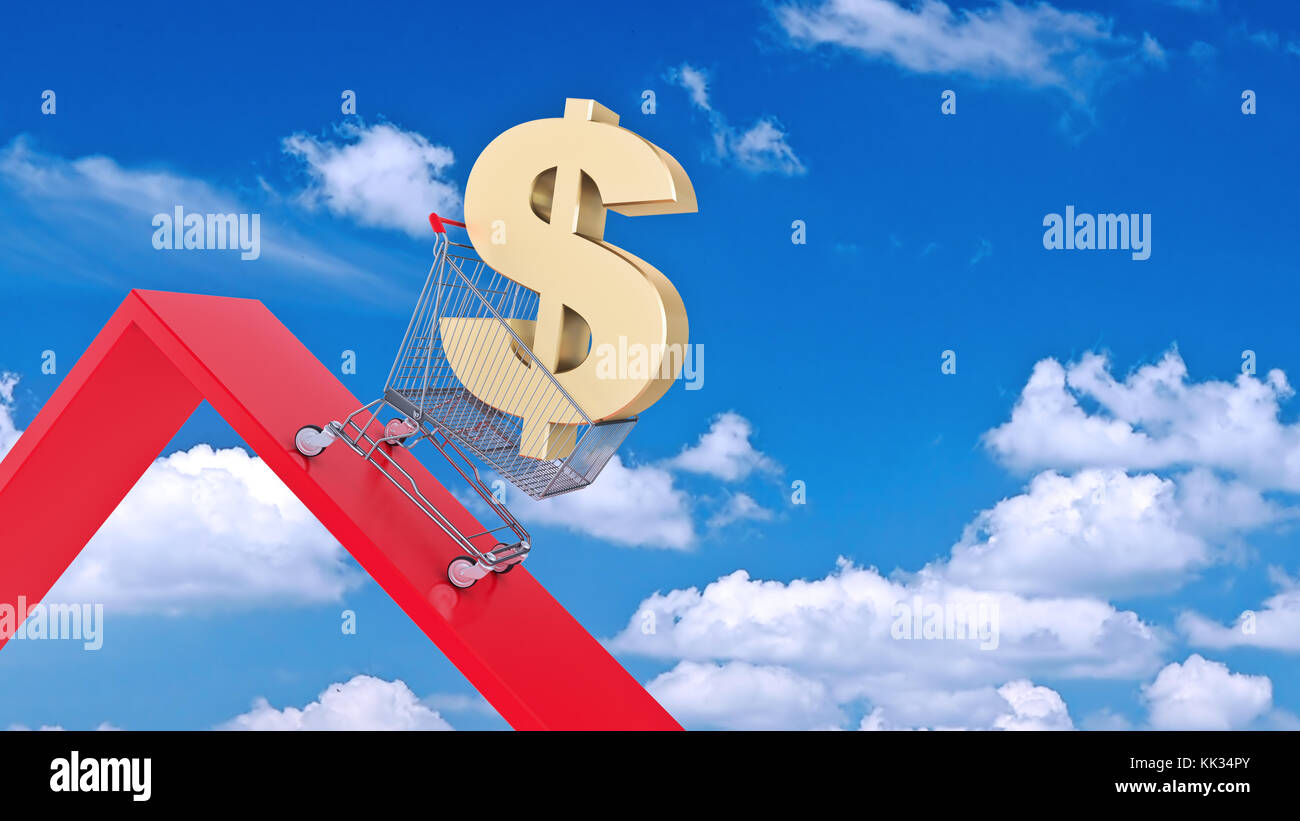 Dollar, concept Currency Decline. 3d rendering Stock Photo - Alamy