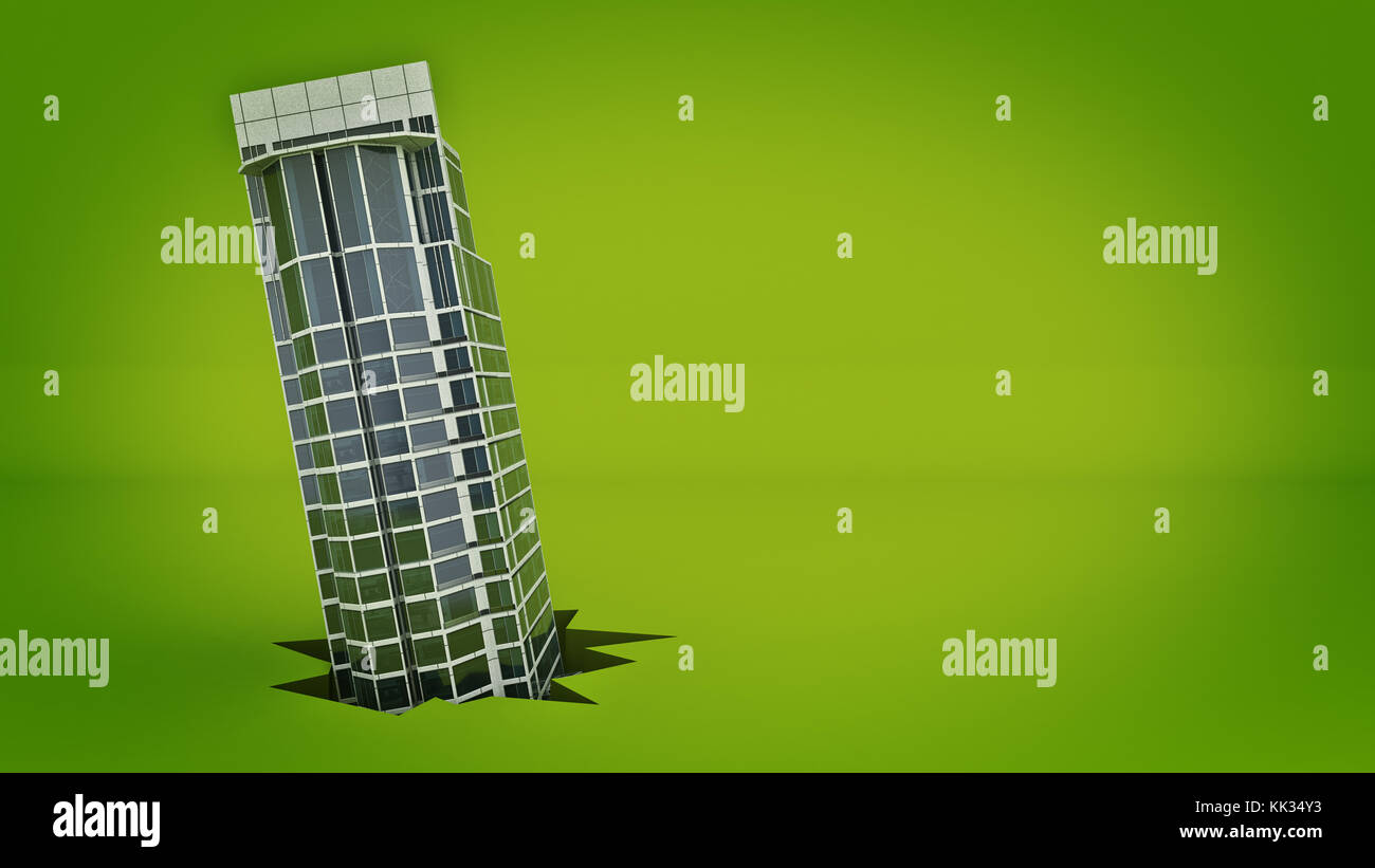 building. Concept of failure. 3d rendering Stock Photo - Alamy