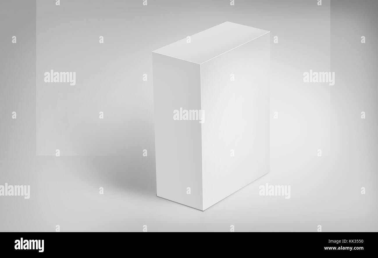 3D White Boxes on Ground, Mock Up Template Ready For Your Design ...