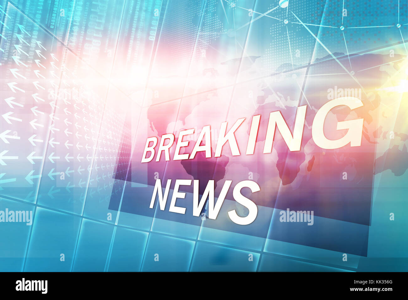 Graphical Breaking News Background with news text, Blue Theme ...