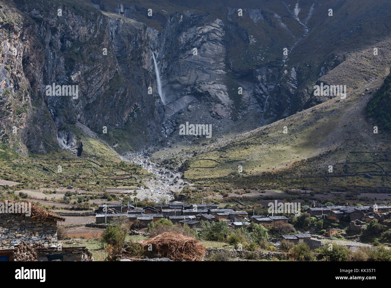 Atmospheric Chhule village, Tsum Valley, Nepal Stock Photo - Alamy