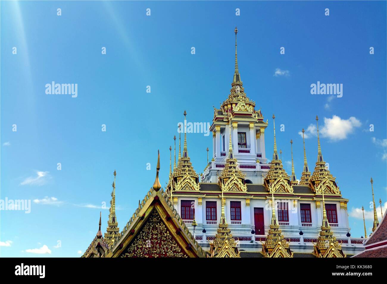 Loha Prasat , The metallic castle covered with gold leaf at of Wat ...