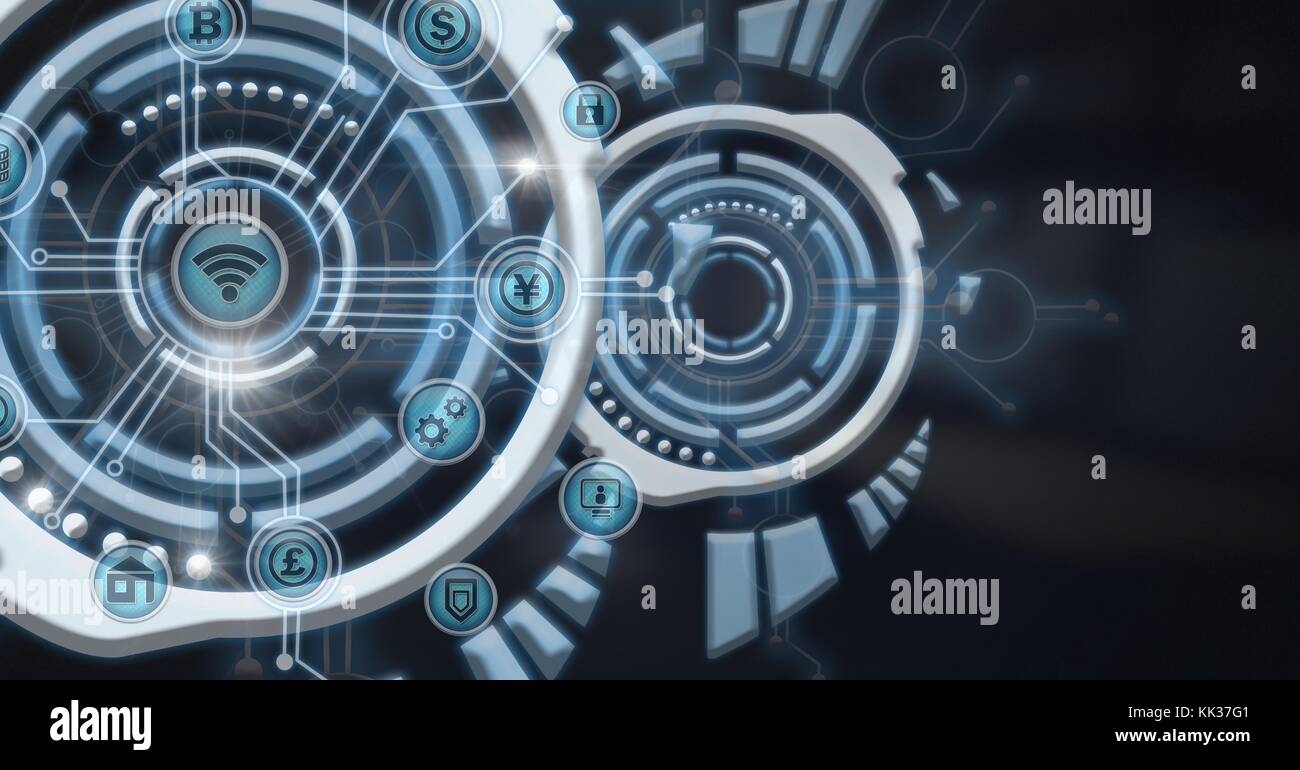 Digital composite of Futuristic interfaces Stock Photo - Alamy
