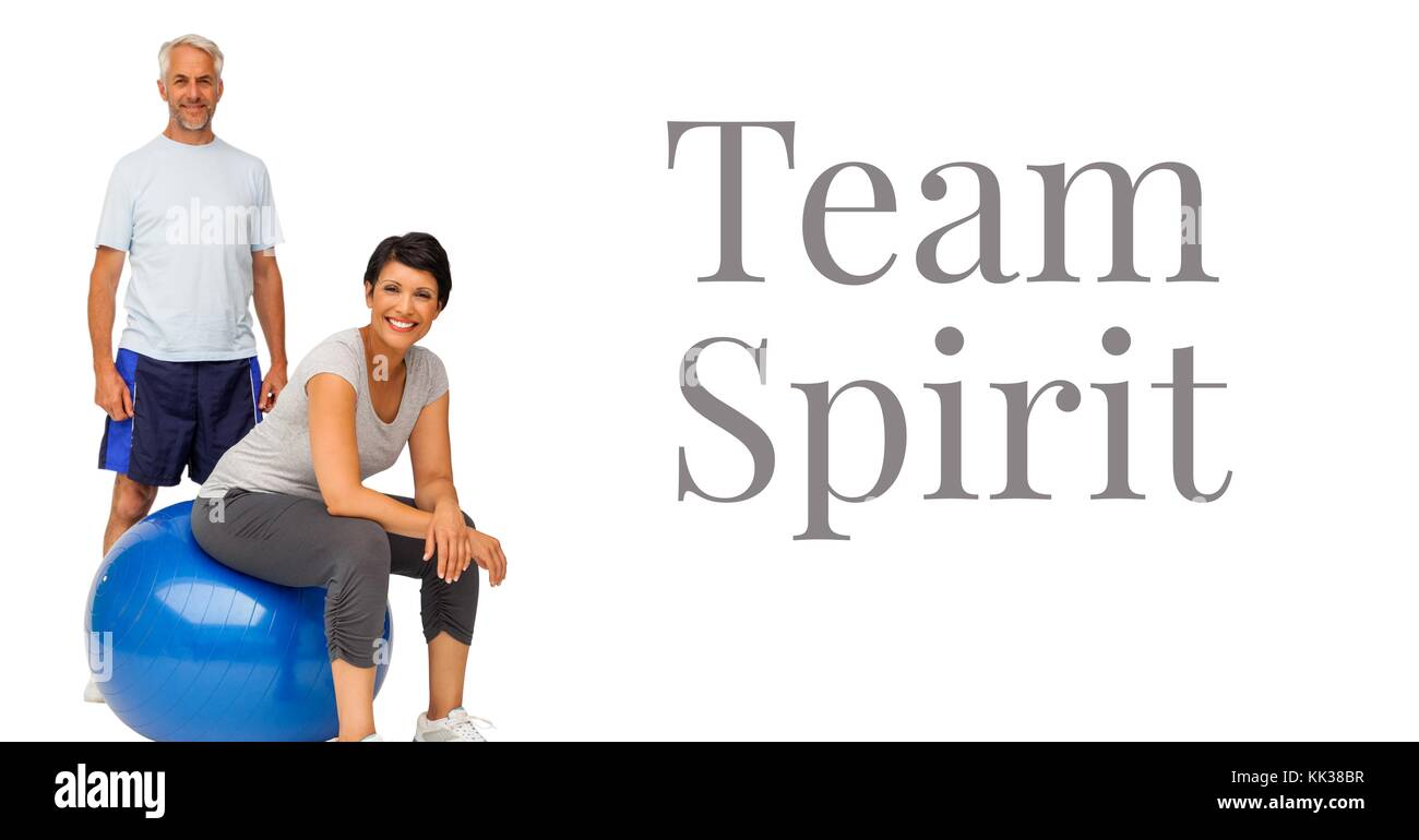 Digital composite of Team Spirit text and fitness couple Stock Photo ...
