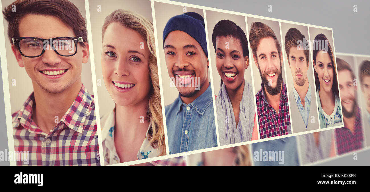 People collage portrait 7 wide Stock Photo - Alamy