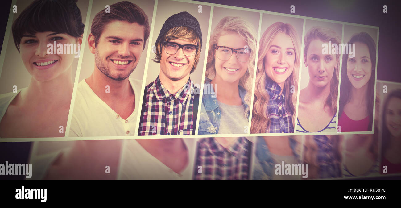People collage portrait 7 wide Stock Photo - Alamy