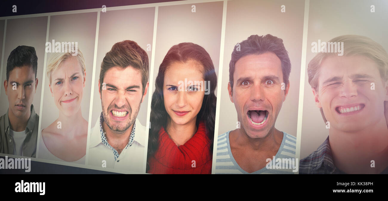 People collage portrait 7 wide Stock Photo - Alamy