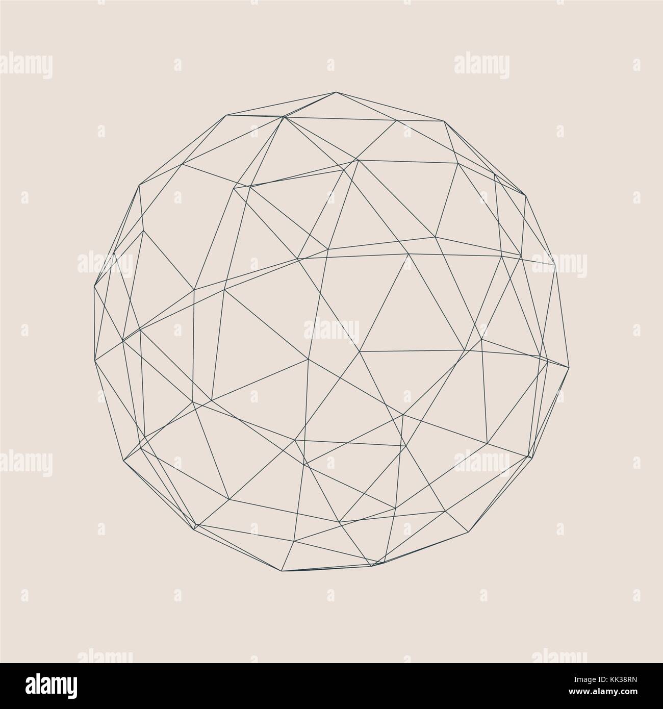 Wireframe 3D Sphere Stock Vector Image & Art - Alamy