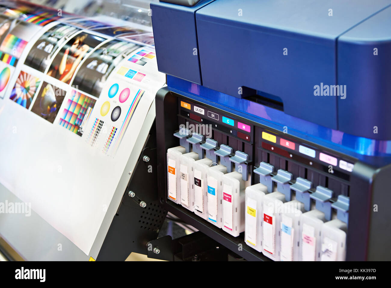 Ink in cartridges and plotter Stock Photo - Alamy