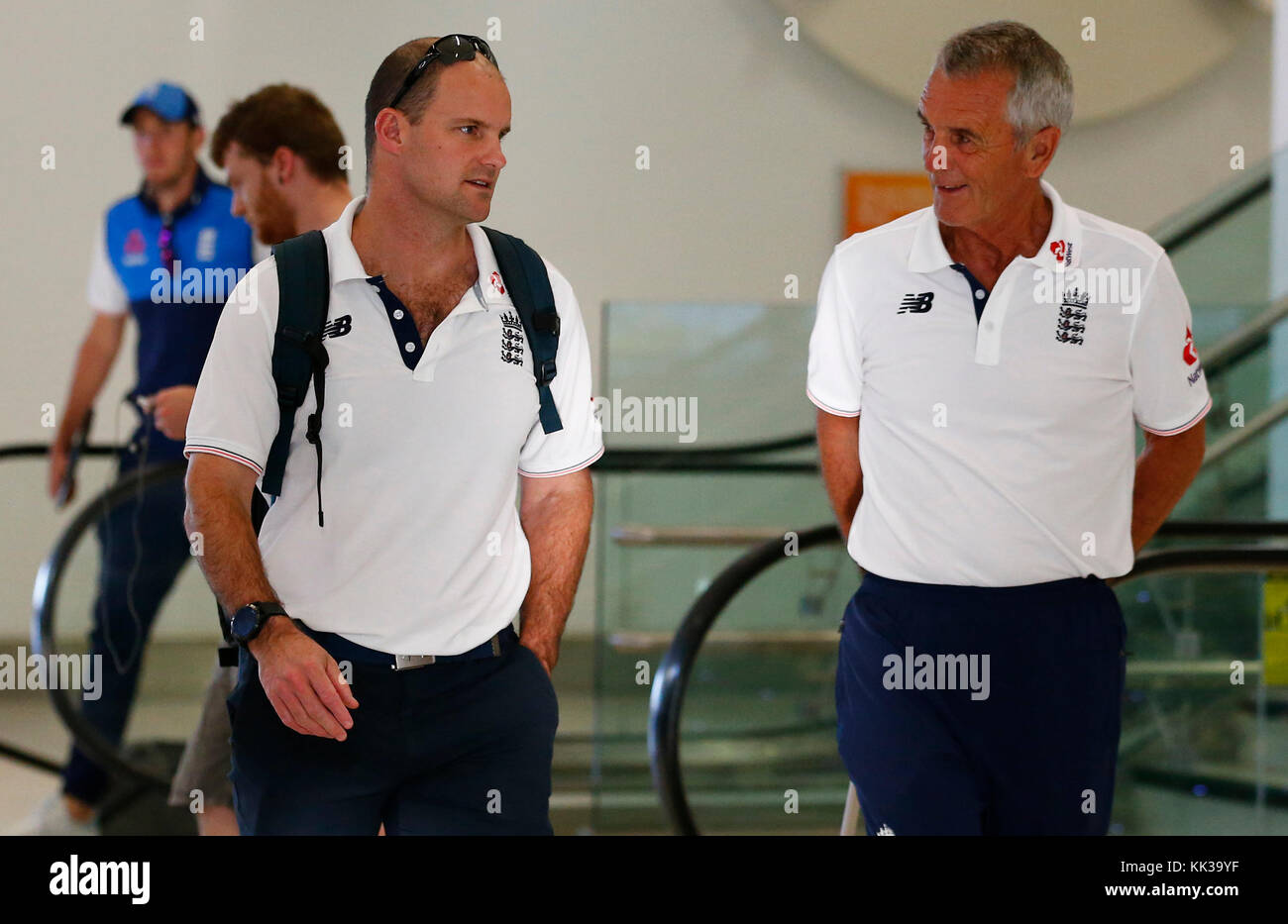 ECB Director Andrew Strauss and team manager Phil Neal as the team ...