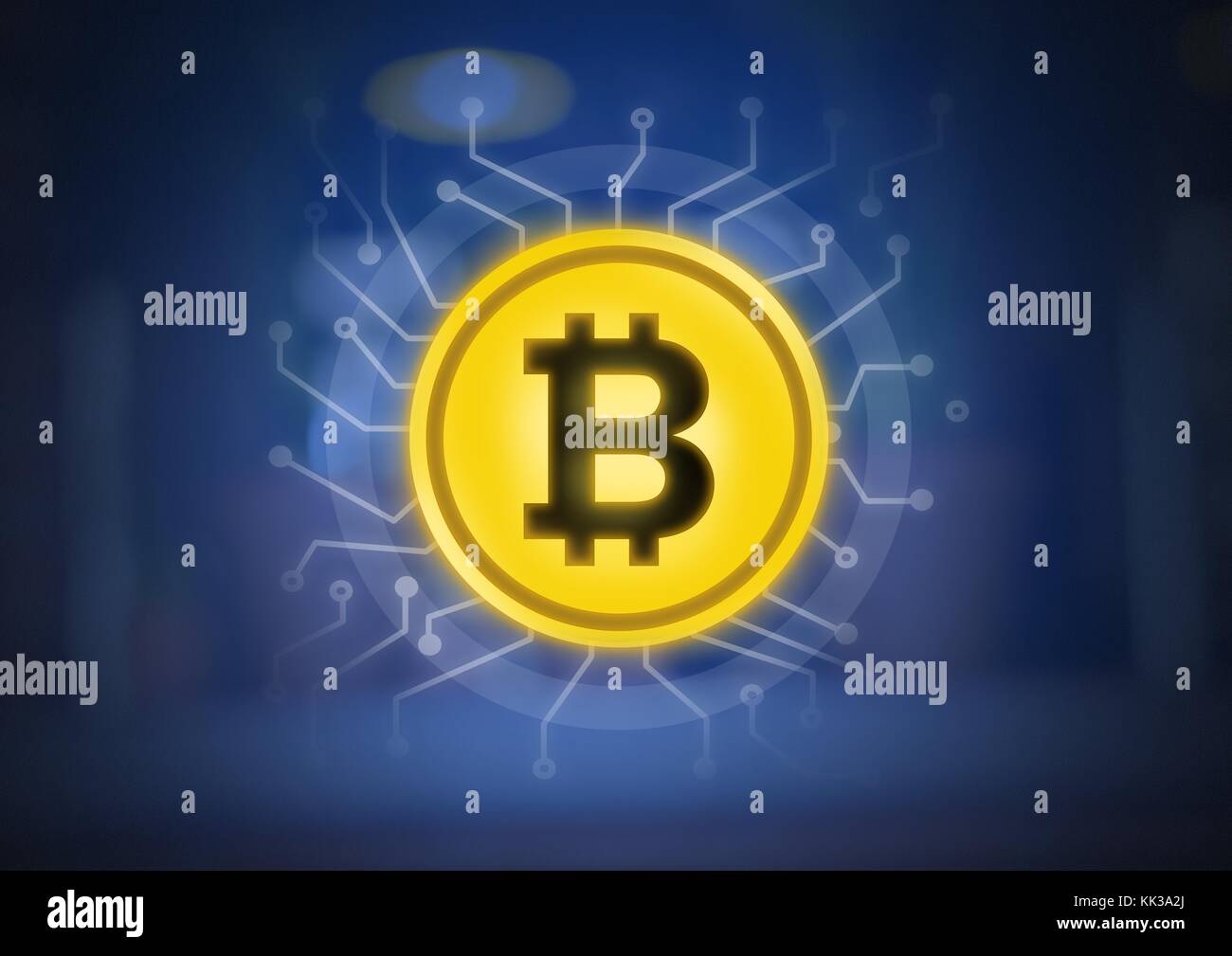 Digital composite of Bitcoin graphic icon with energy circuits Stock ...