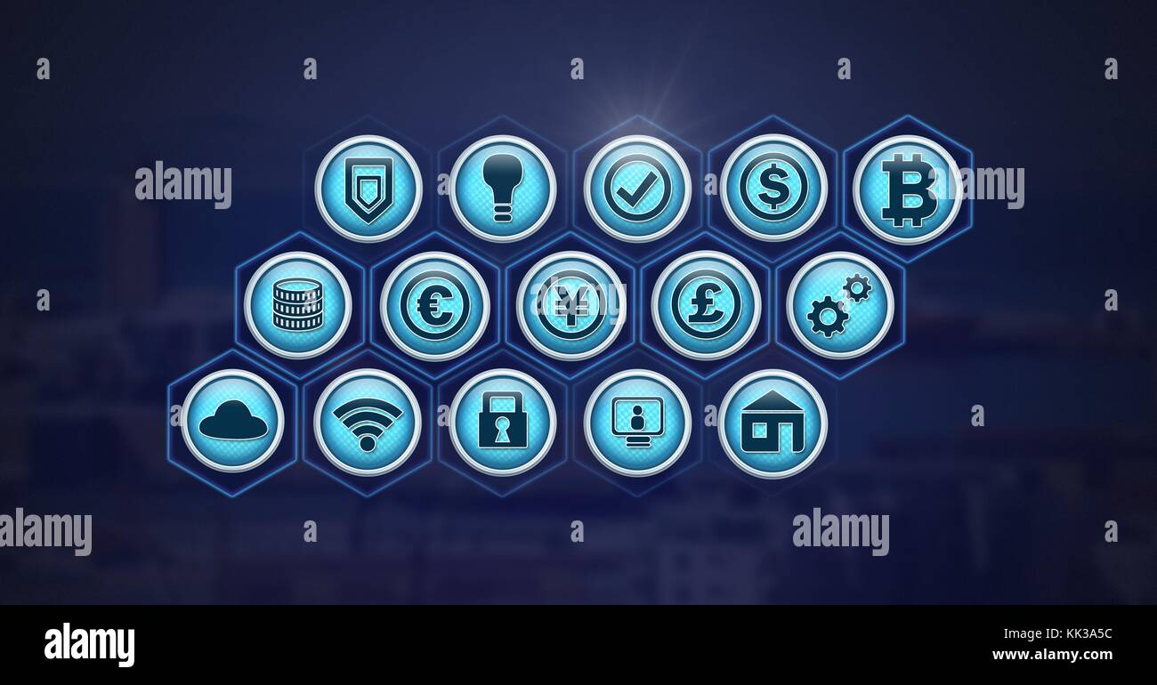 Digital composite of various business icons Stock Photo - Alamy