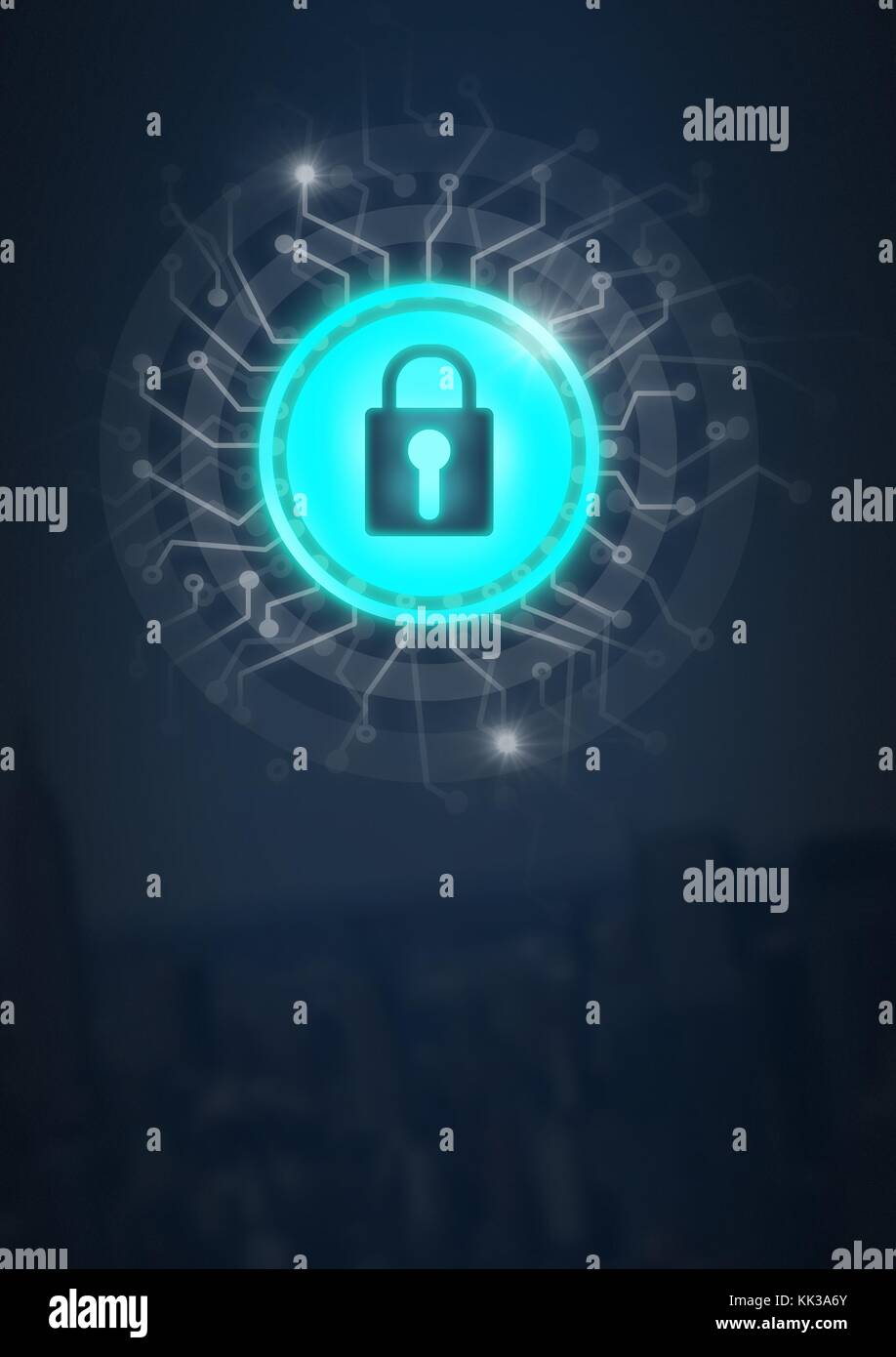 Digital composite of Security lock icon Stock Photo - Alamy