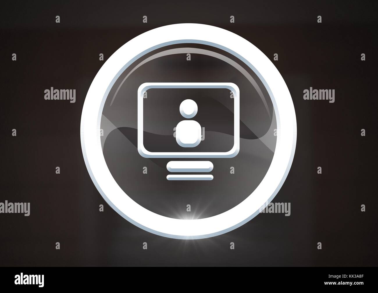 Digital composite of computer profile glass graphic icon Stock Photo ...